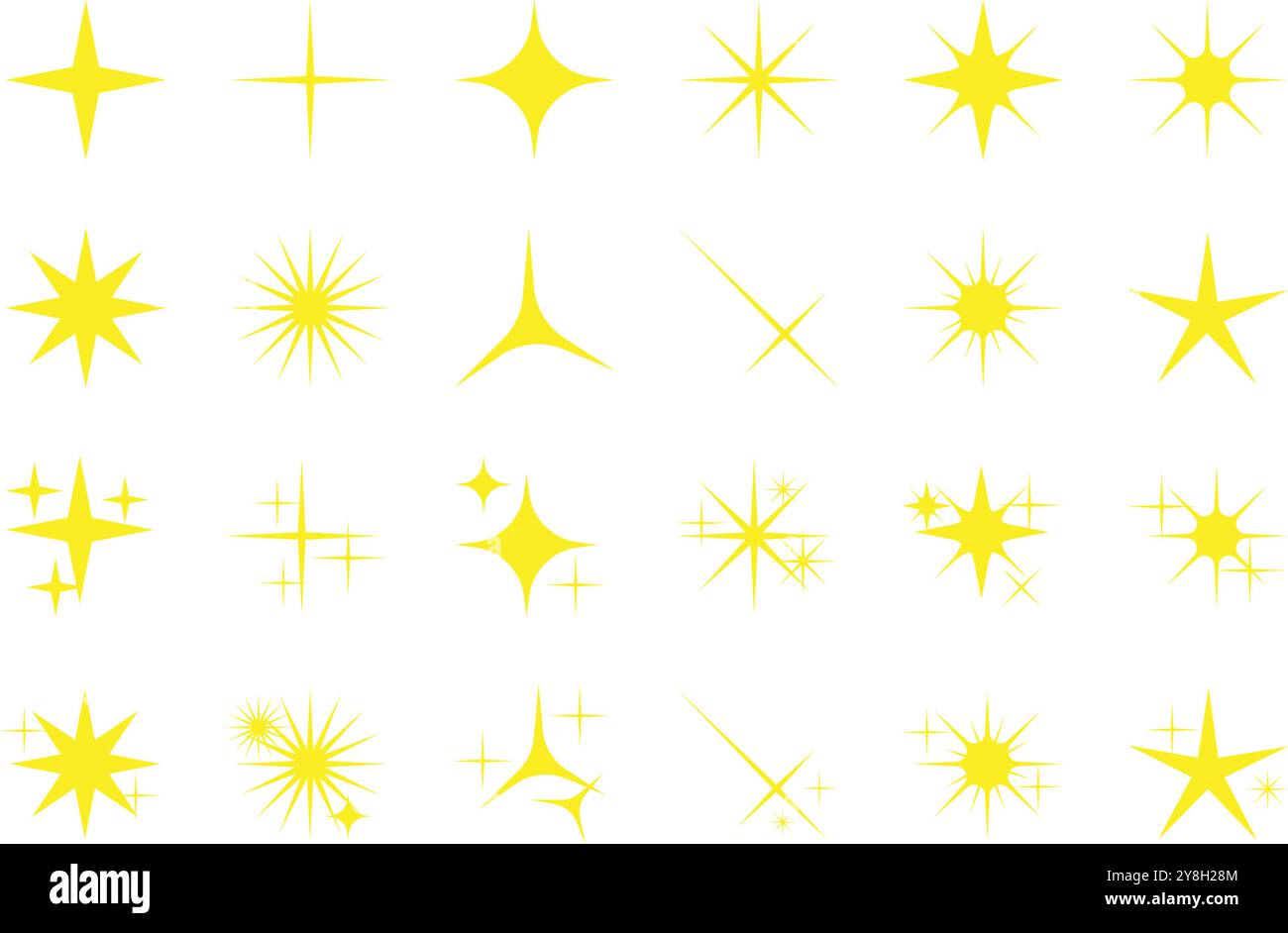 Sparkles Shines Stars Shape Set. A set of sparkle, shine, star burst ...