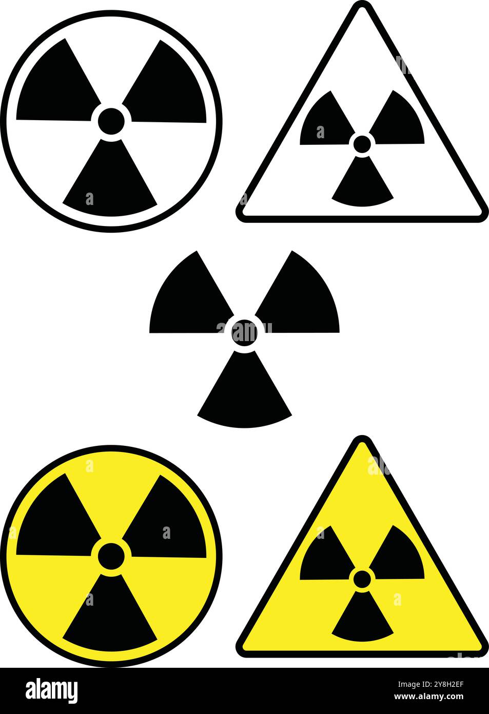 Radiation Symbol and Signs, Circle and Triangle. An isolated radiation ...