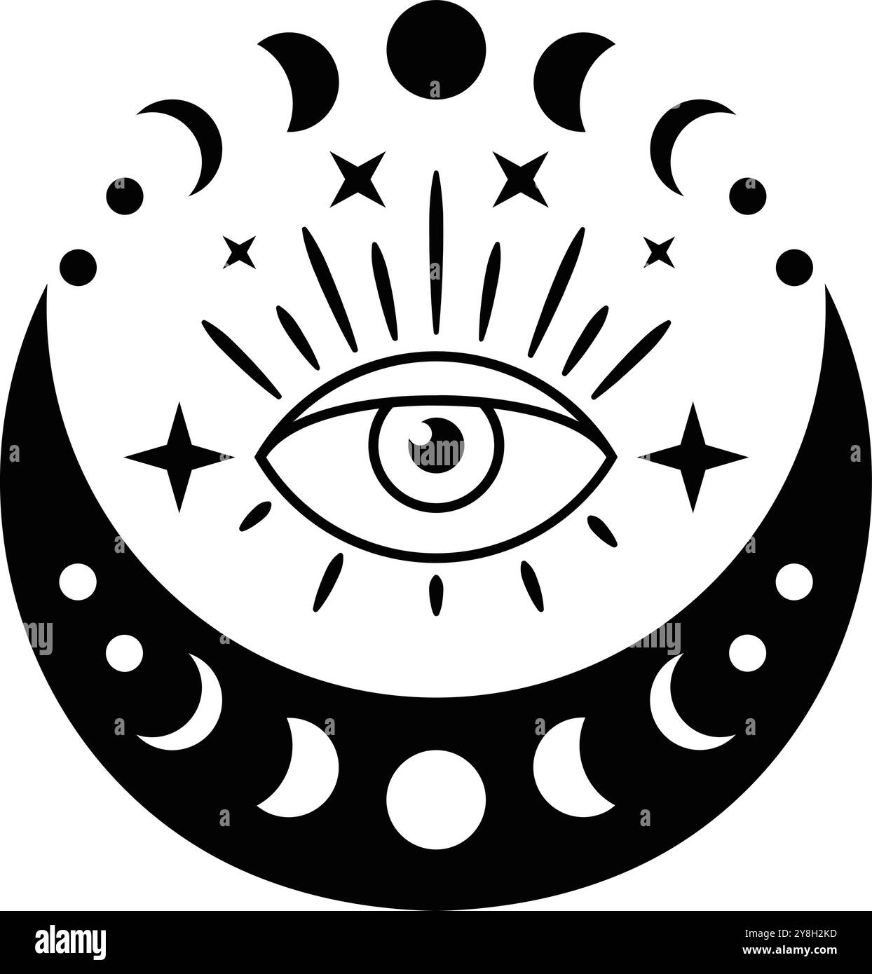 Crescent moon surrounded Stock Vector Images - Alamy