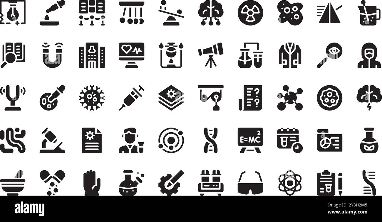 Science research icons High-Quality Vector Icons Collection with ...