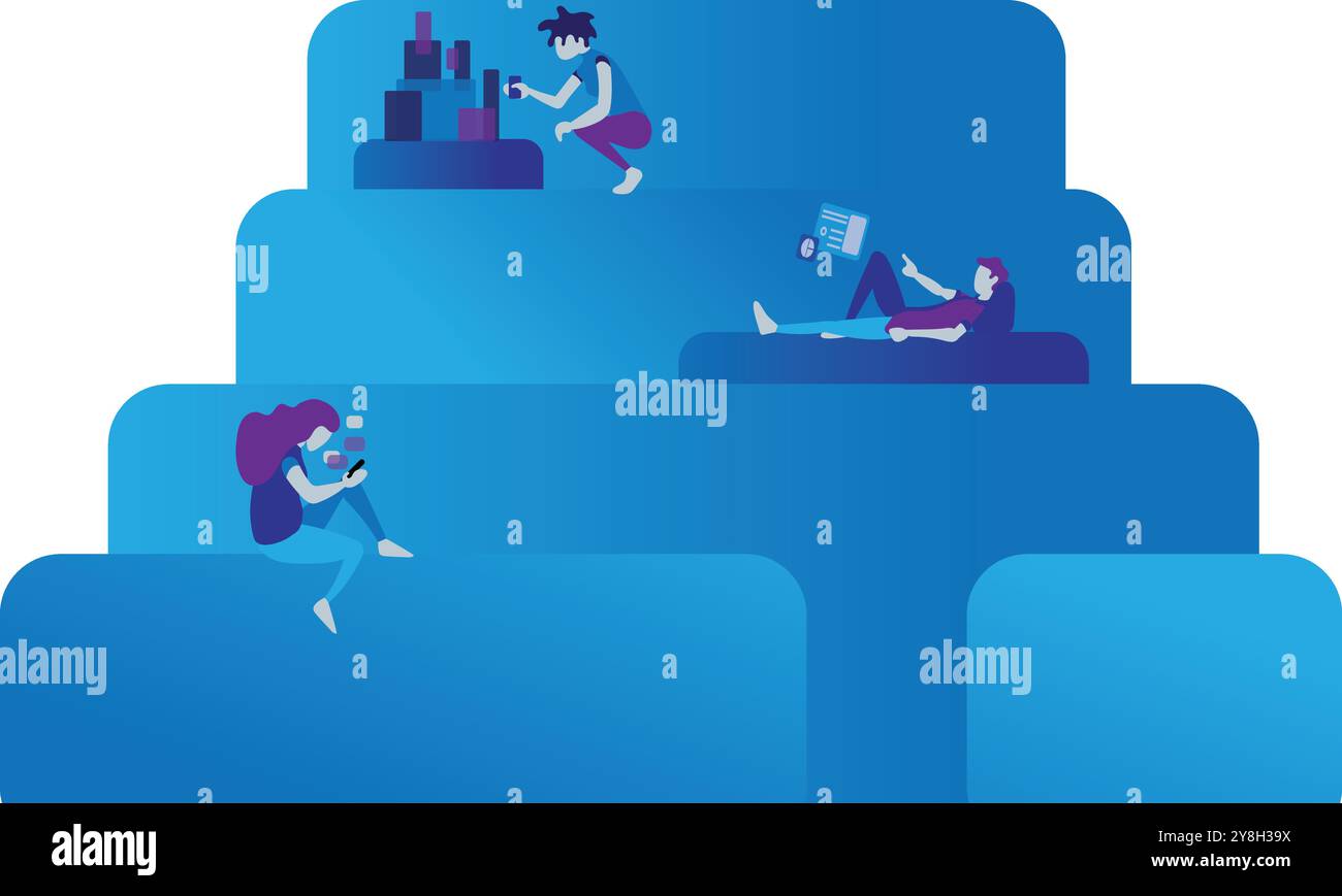 Tech Workers Steps to Success. A graphic depicting several tech workers ...