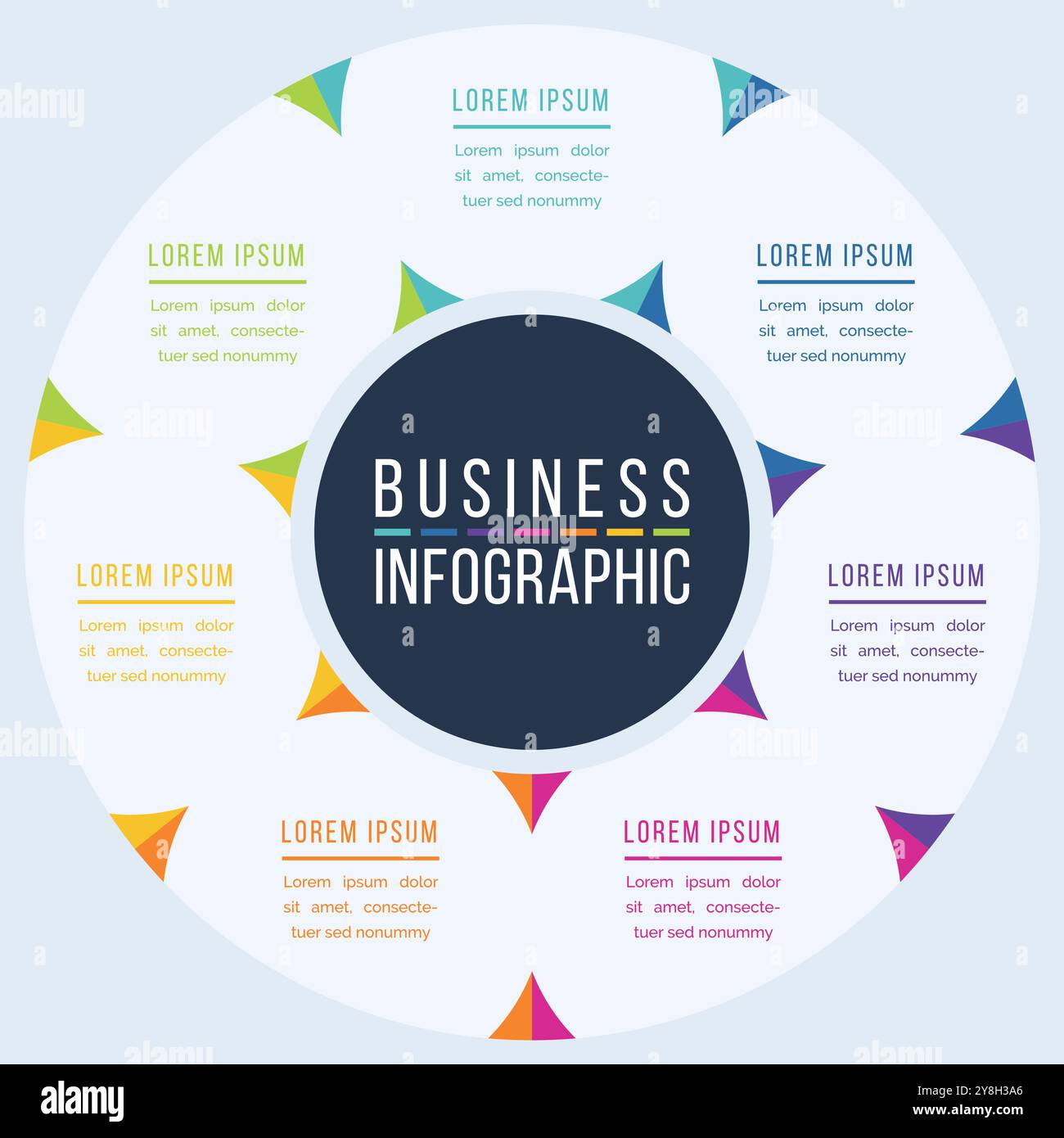Circle Infographic design 7 steps, objects, elements or options ...