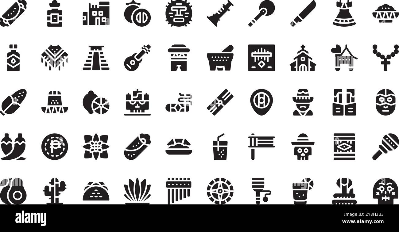 Mexico icons High-Quality Vector Icons Collection with Editable Stroke ...