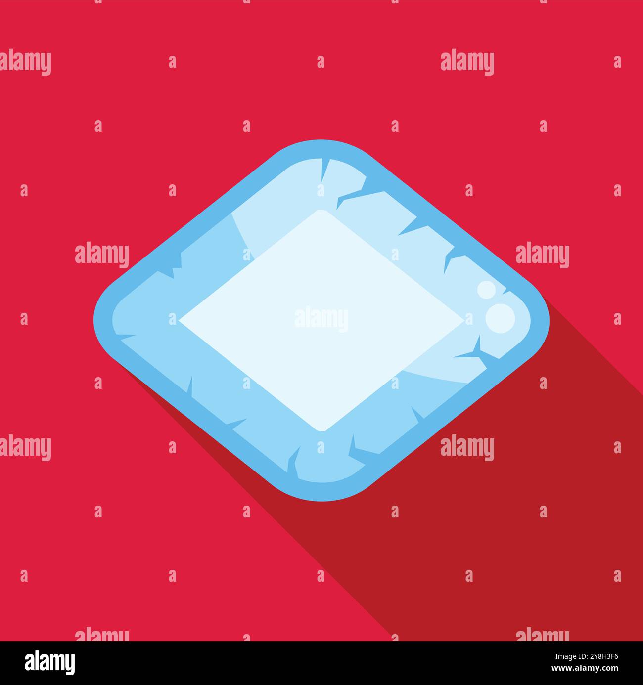 Isometric blue ice cube icon for drinks on a red background Stock ...