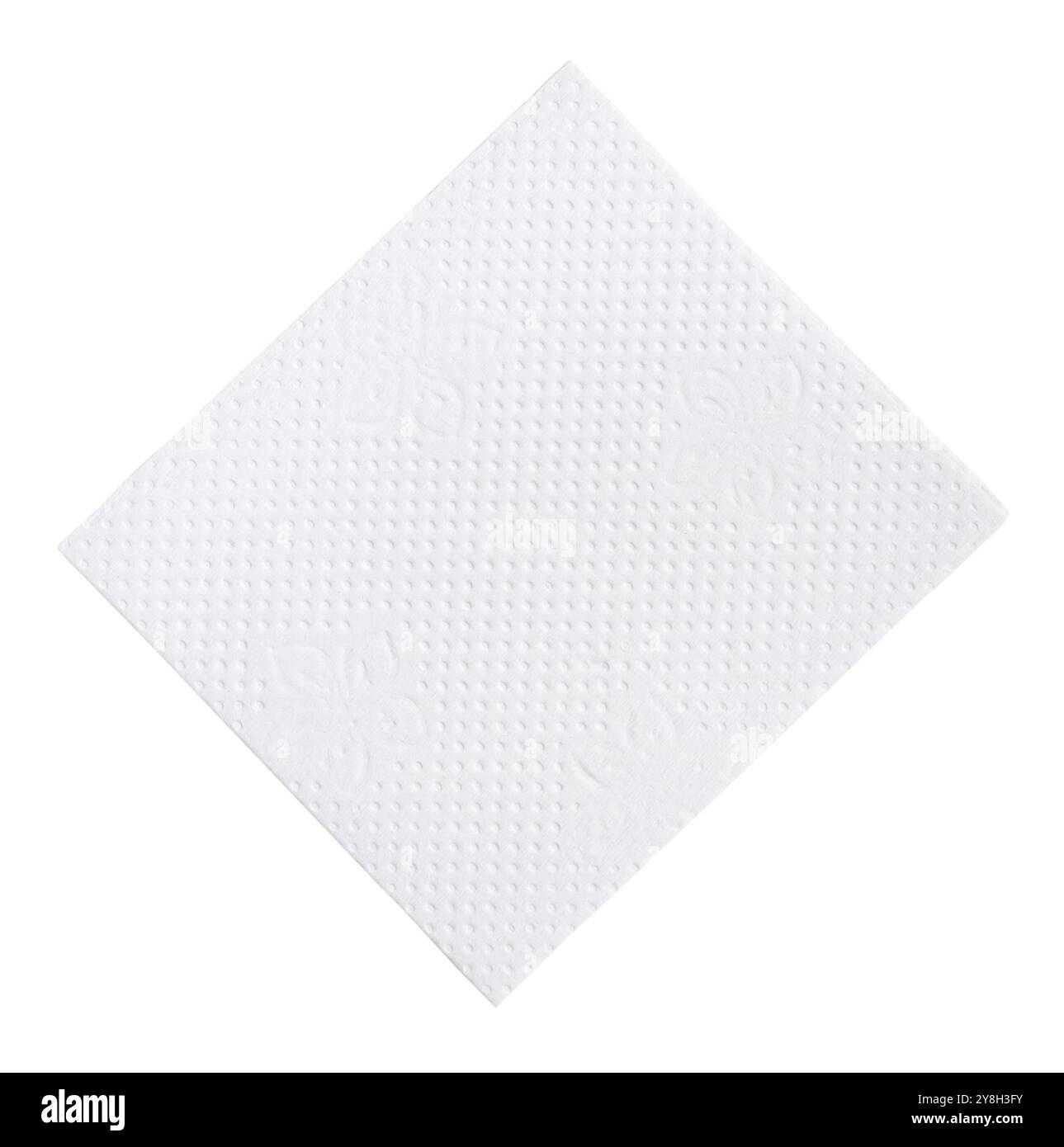 Top view of folded white tissue paper or napkin is isolated on white ...