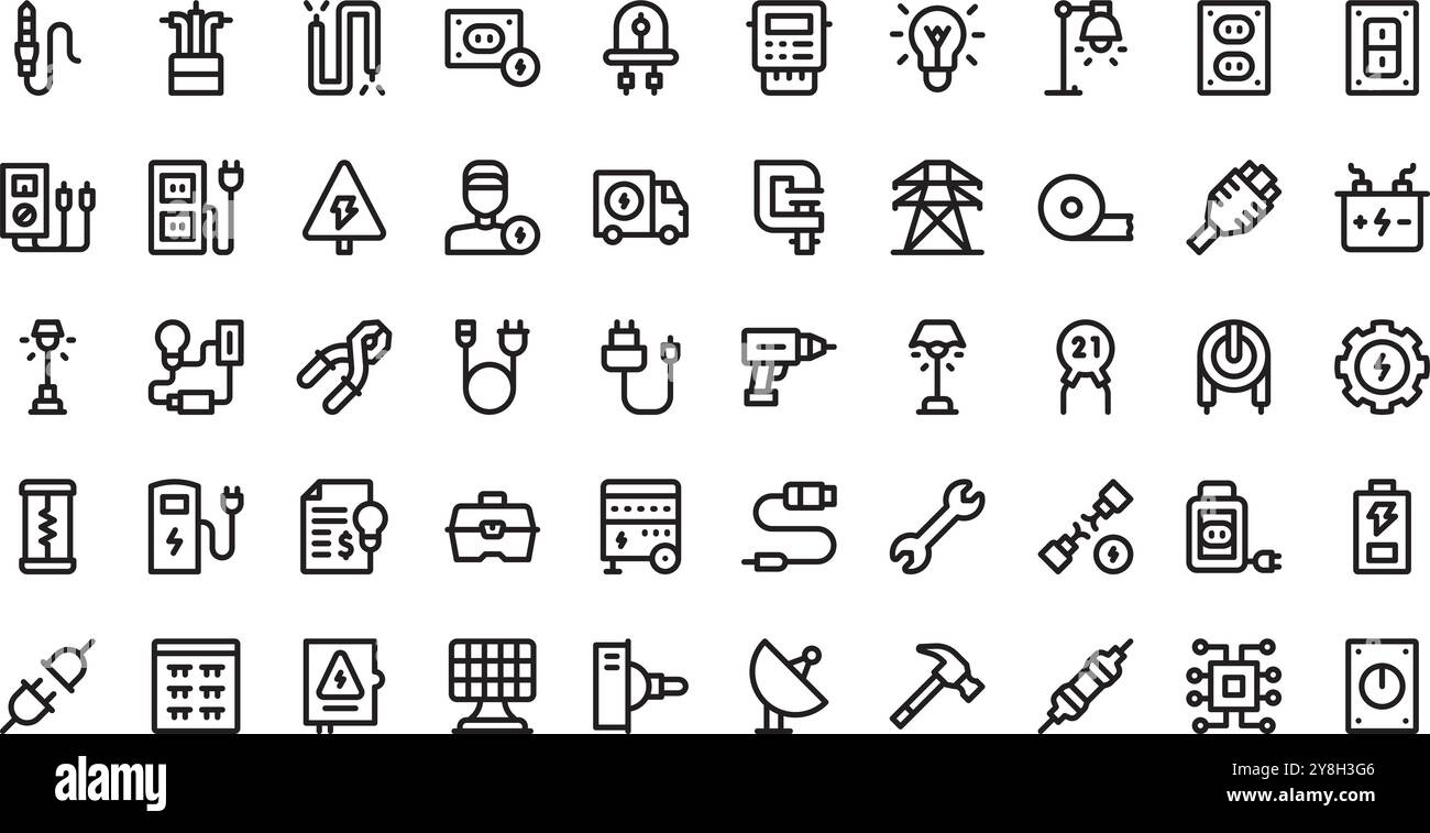 Electricity icons High-Quality Vector Icons Collection with Editable ...
