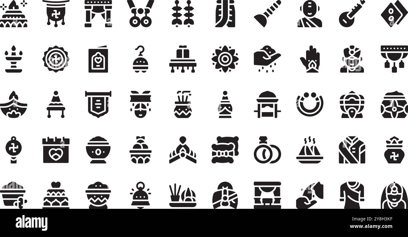 Hindu wedding icons . High-Quality Vector Icons Collection with ...