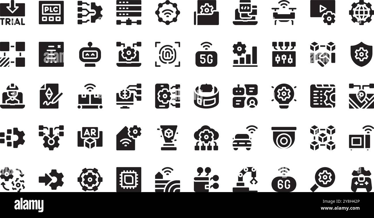 Digital technology icons High-Quality Vector Icons Collection with ...