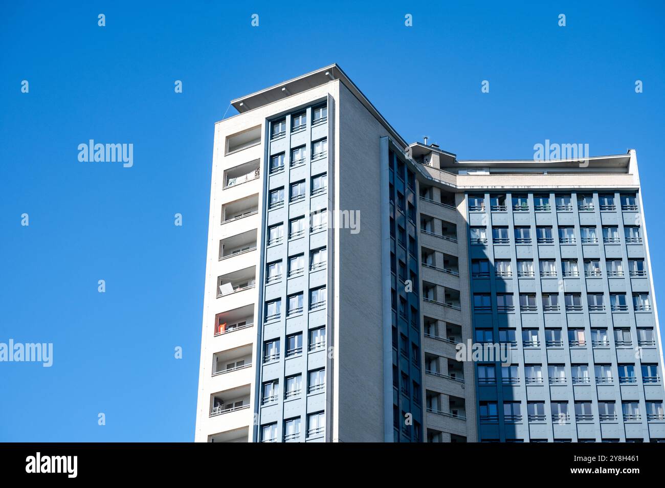 High rise apartment blocks in a residential area of Ganshoren, Brussels ...
