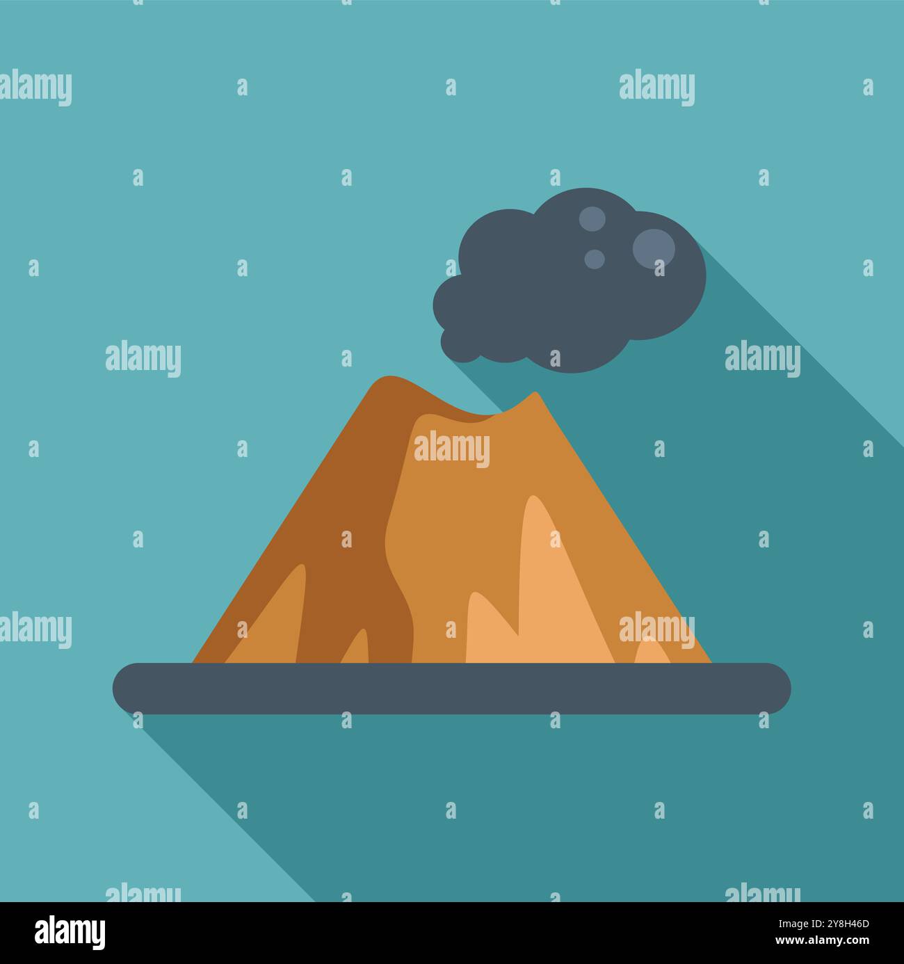 Volcano erupting with smoke cloud, creating a dramatic and powerful ...