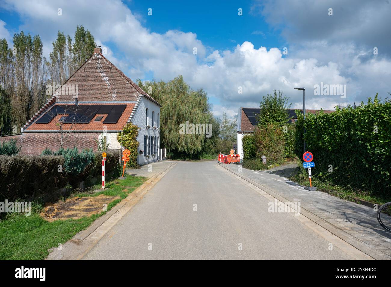 The Isidoor Crokaert street with suburban houses in Zellik, Brabant ...