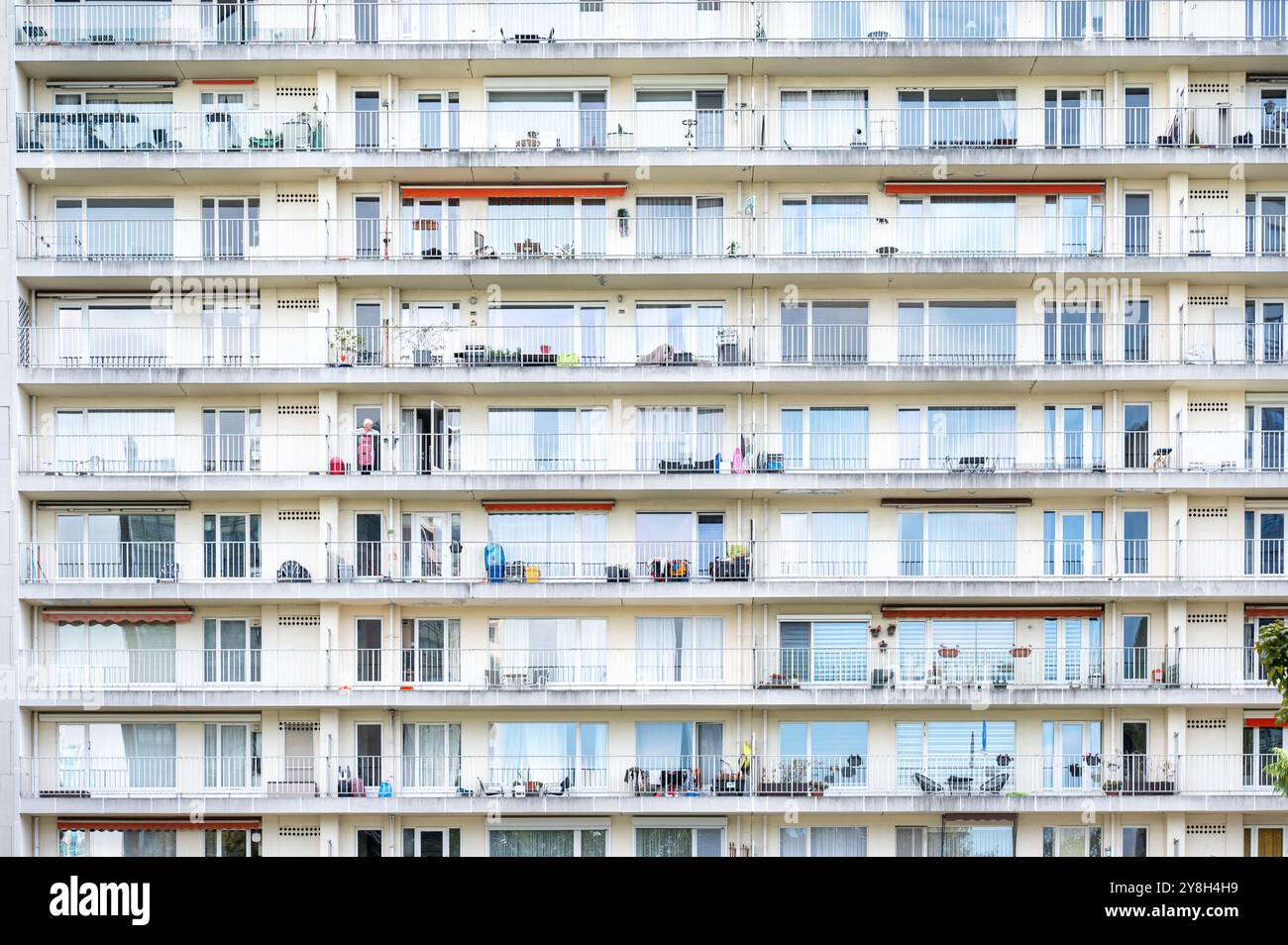 High rise apartment blocks in a residential area of Ganshoren, Brussels ...