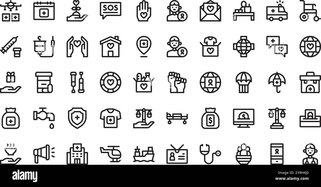 Humanitarian help icons High-Quality Vector Icons Collection with ...