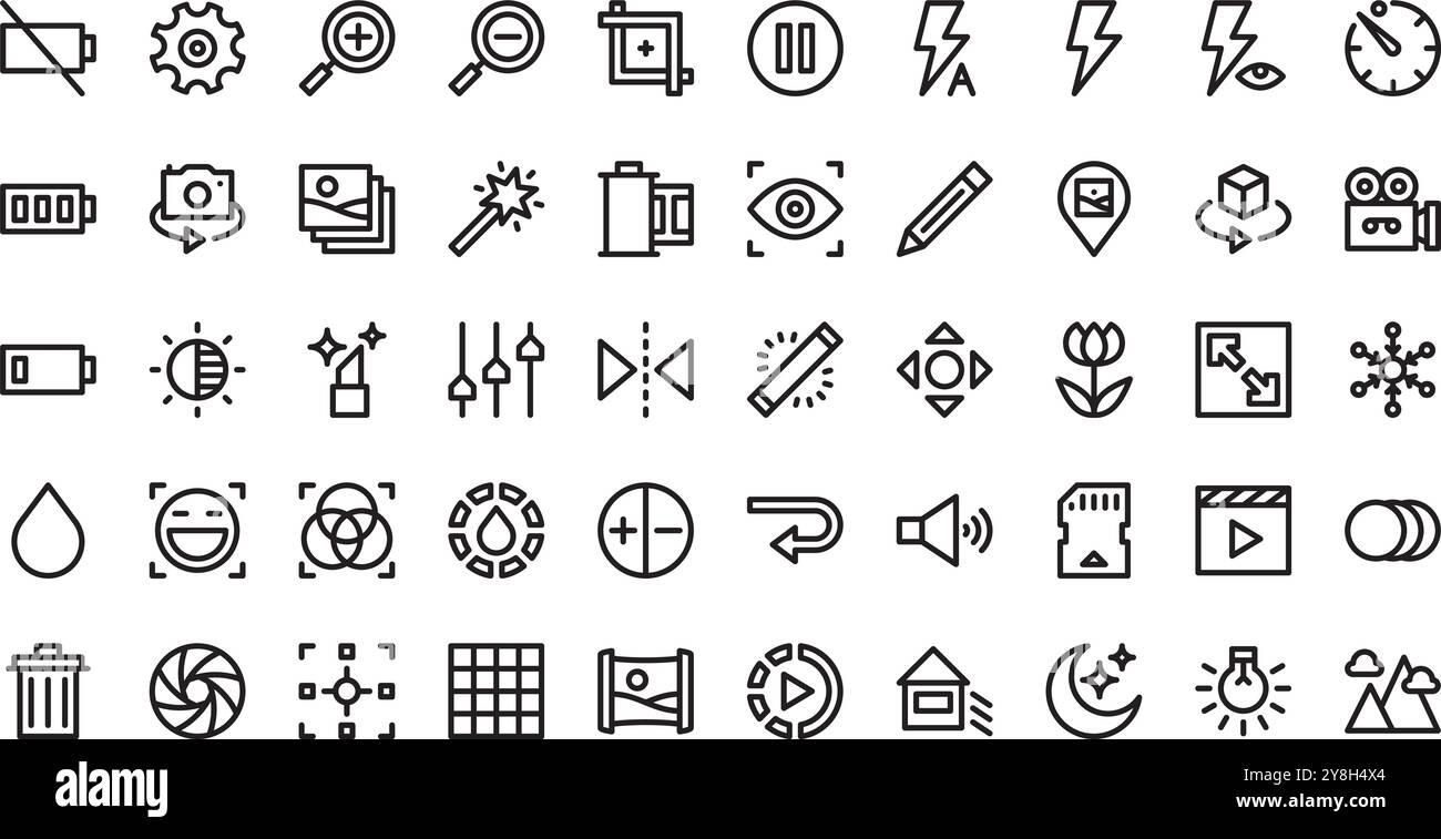 Camera interface icons High-Quality Vector Icons Collection with ...