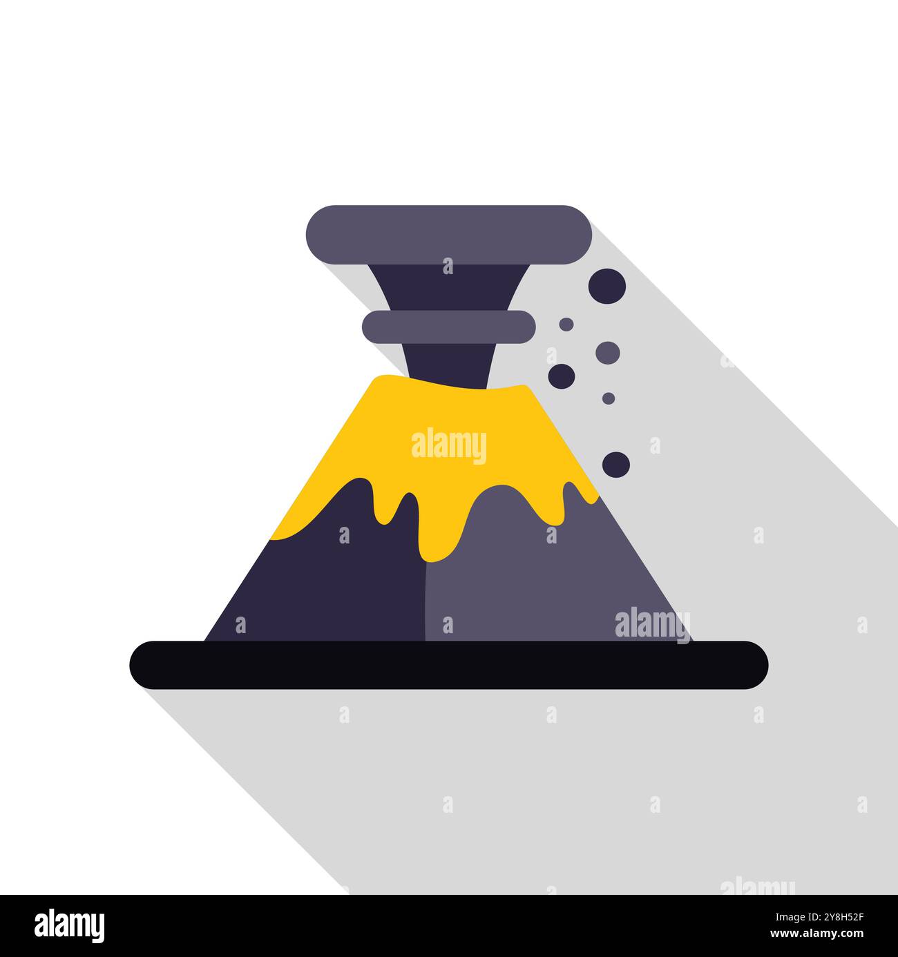 Volcano erupting with molten lava flowing down the side, a concept ...