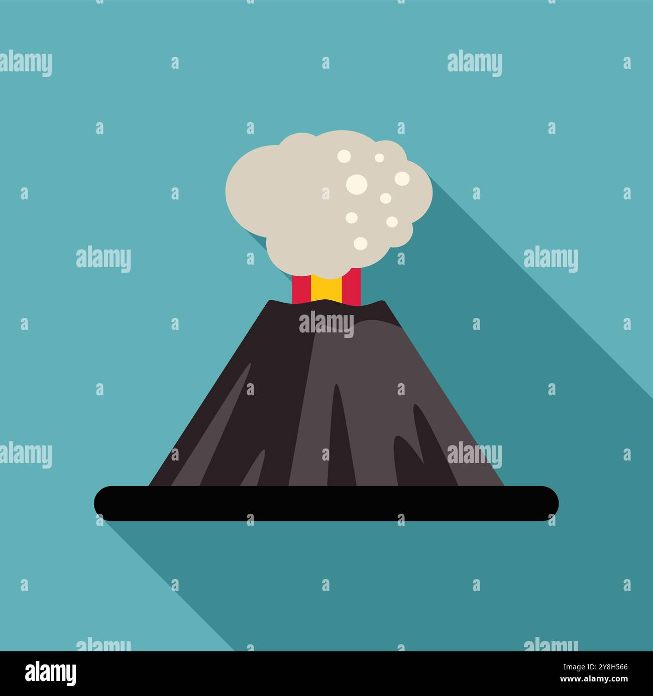 Volcano erupting with smoke and ash coming out of the top Stock Vector ...