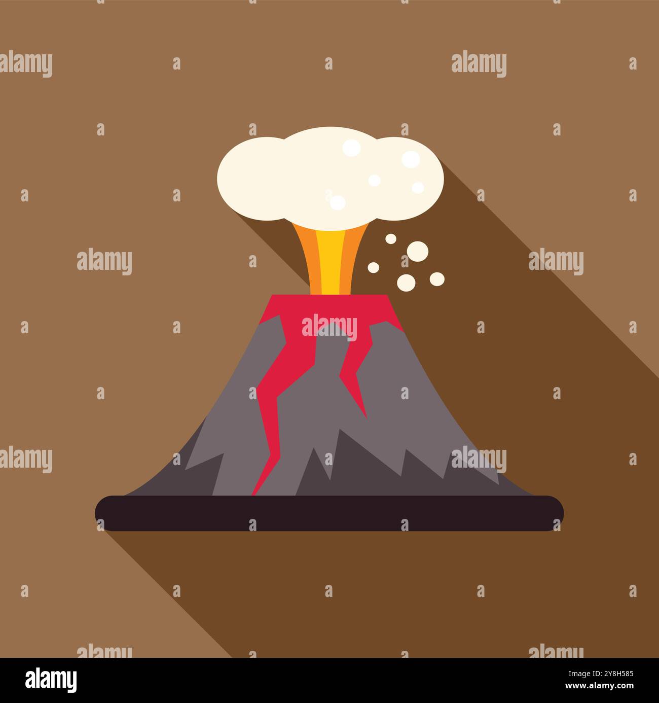 Active volcano erupting, spewing lava and smoke into the air Stock ...