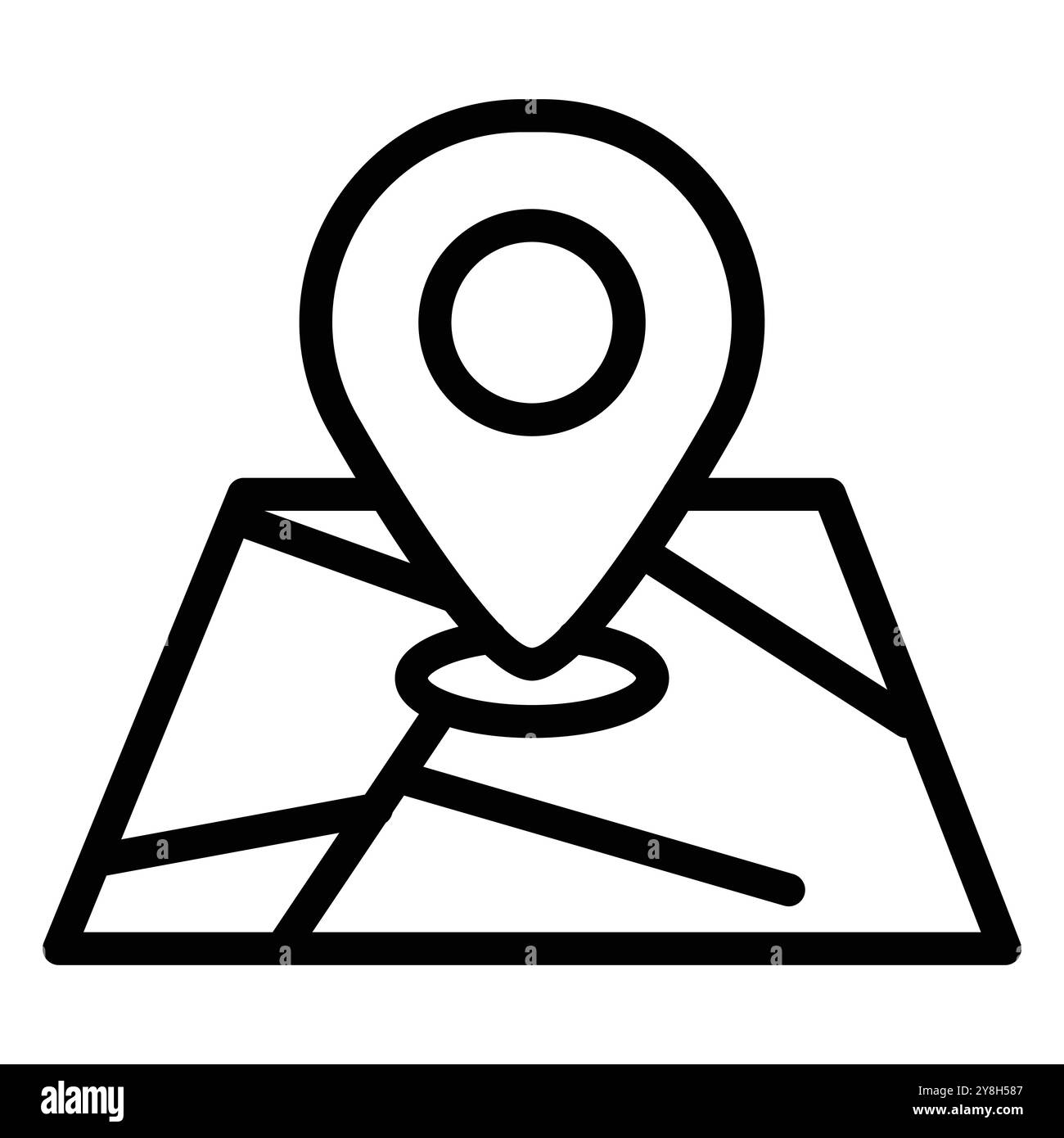 Map with Placeholder On Top icon line icon for locate Map Cursor creative Lineal icon Pin Map ...