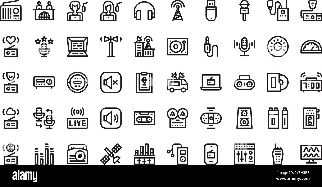 Radio icons High-Quality Vector Icons Collection with Editable Stroke ...