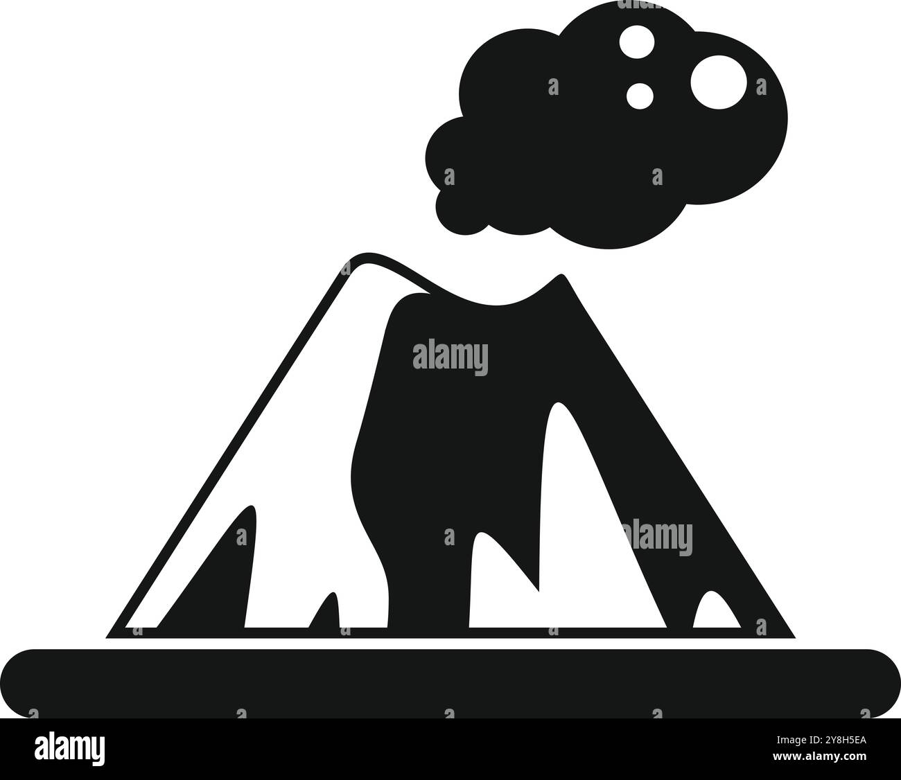 Black and white illustration of a volcano erupting, perfect for ...