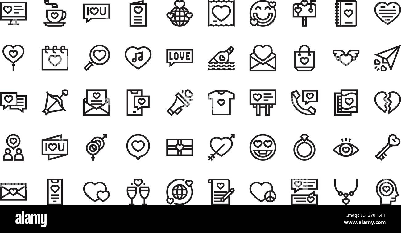 Love messages icons High-Quality Vector Icons Collection with Editable ...