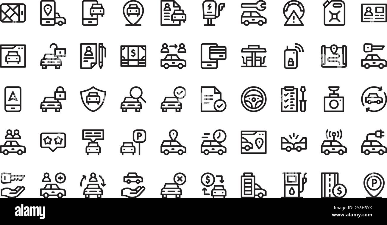 Car sharing icons High-Quality Vector Icons Collection with Editable ...