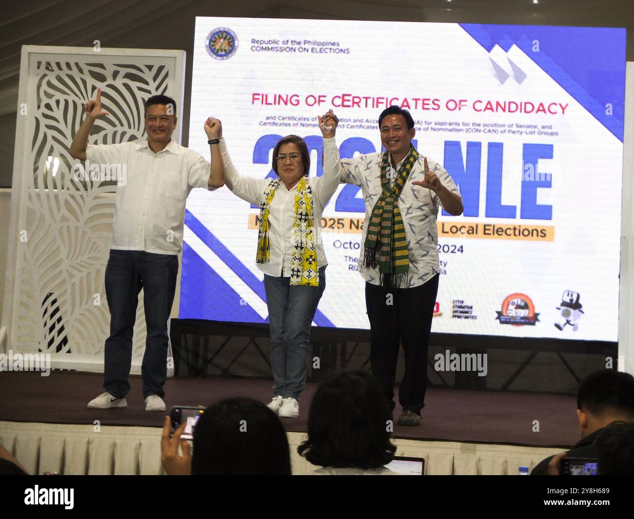 Manila, Philippines. 05th Oct, 2024. From left, Erin Tañada, Leila de ...