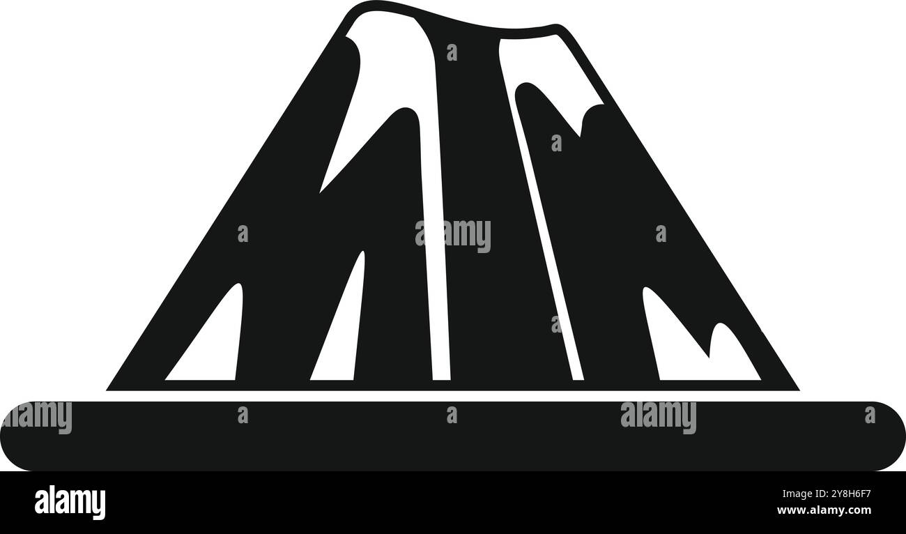 Simple vector icon representing mount fuji, a famous volcano in japan ...