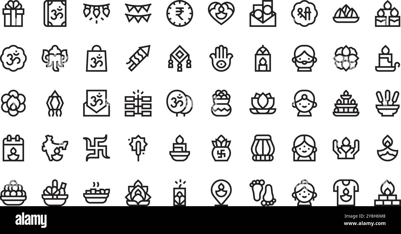 Diwali icons High-Quality Vector Icons Collection with Editable Stroke ...