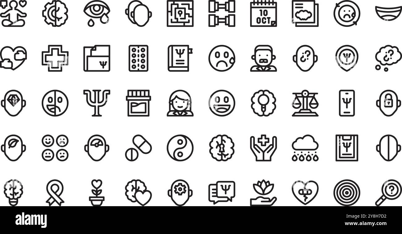 Mental health icons High-Quality Vector Icons Collection with Editable ...