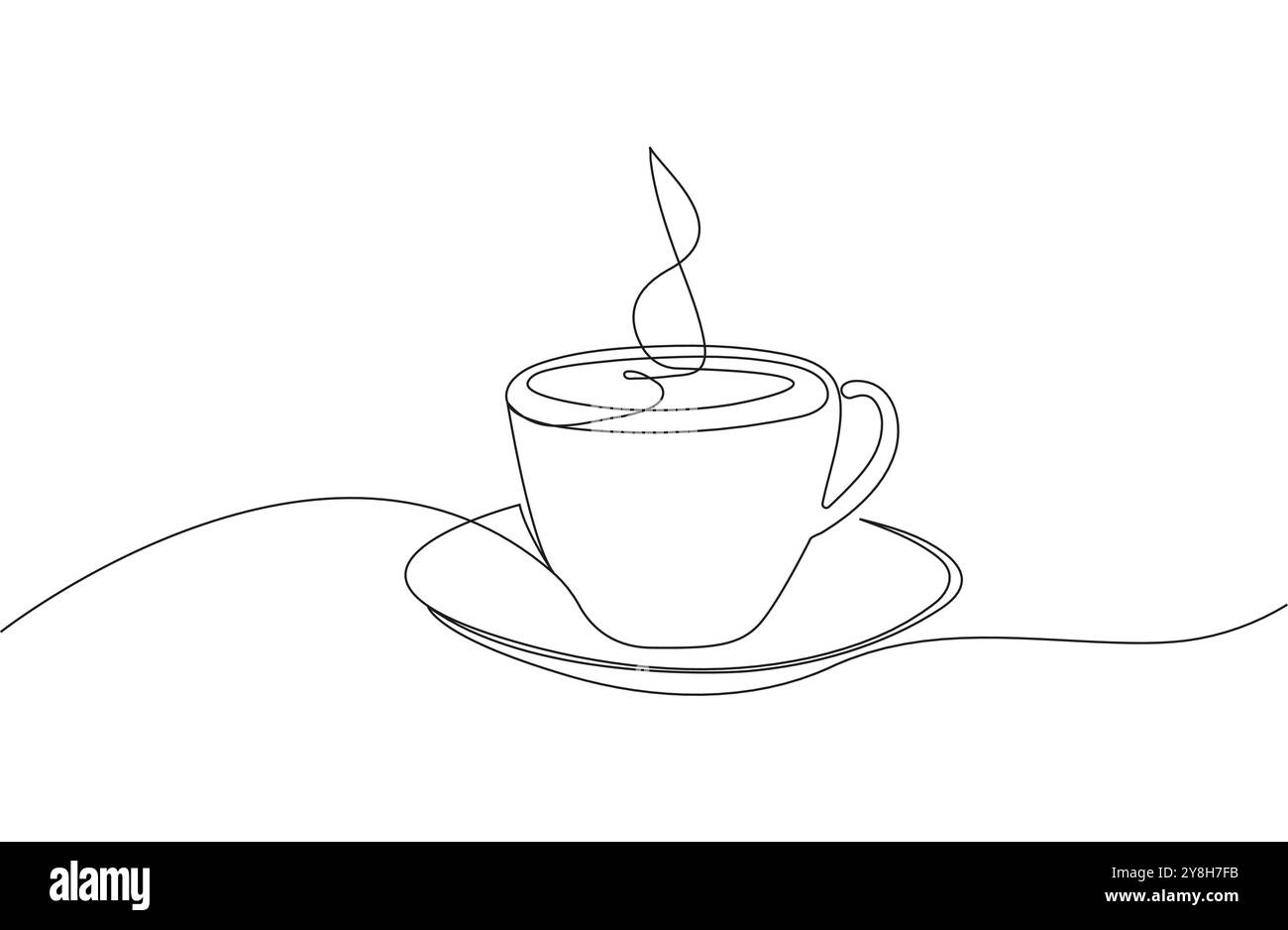 continuous line drawing of a coffee cup, showcasing minimalist and ...
