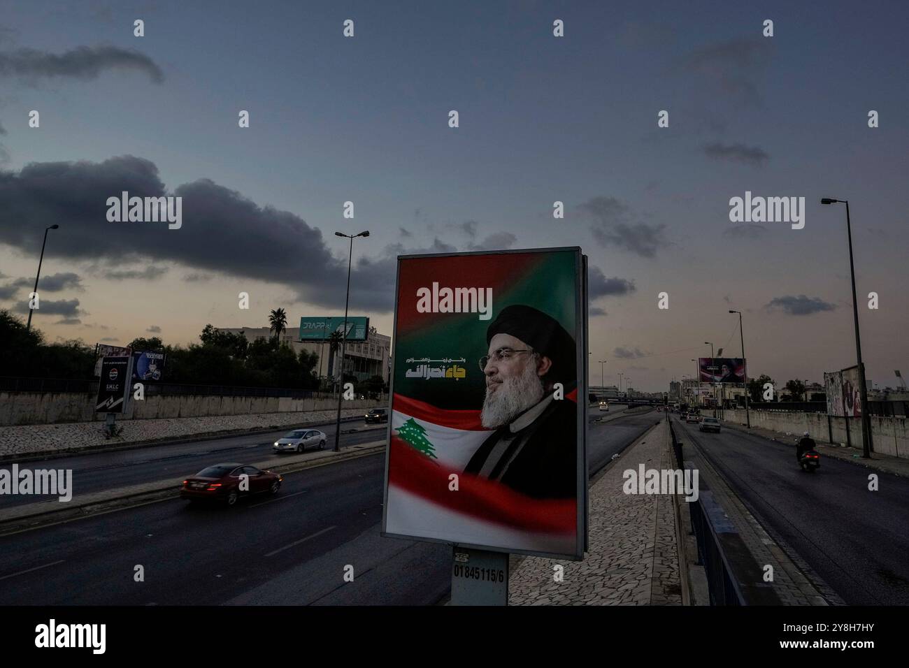 Billboards with a picture of the late Lebanon's Hezbollah leader Sayyed ...