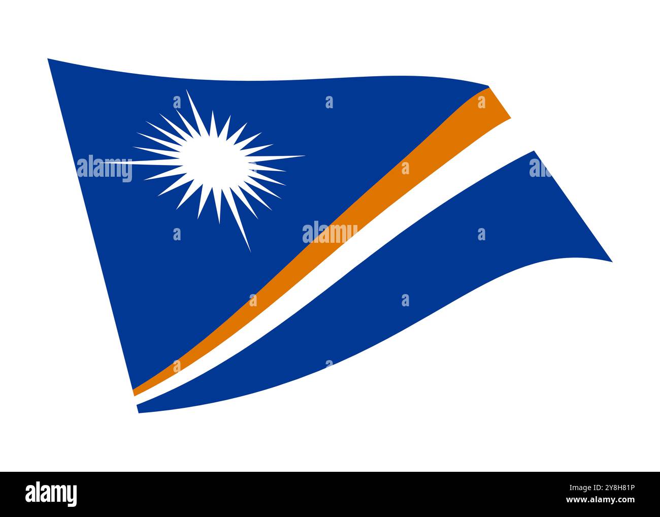 Marshall Islands waving flag illustration Stock Photo - Alamy