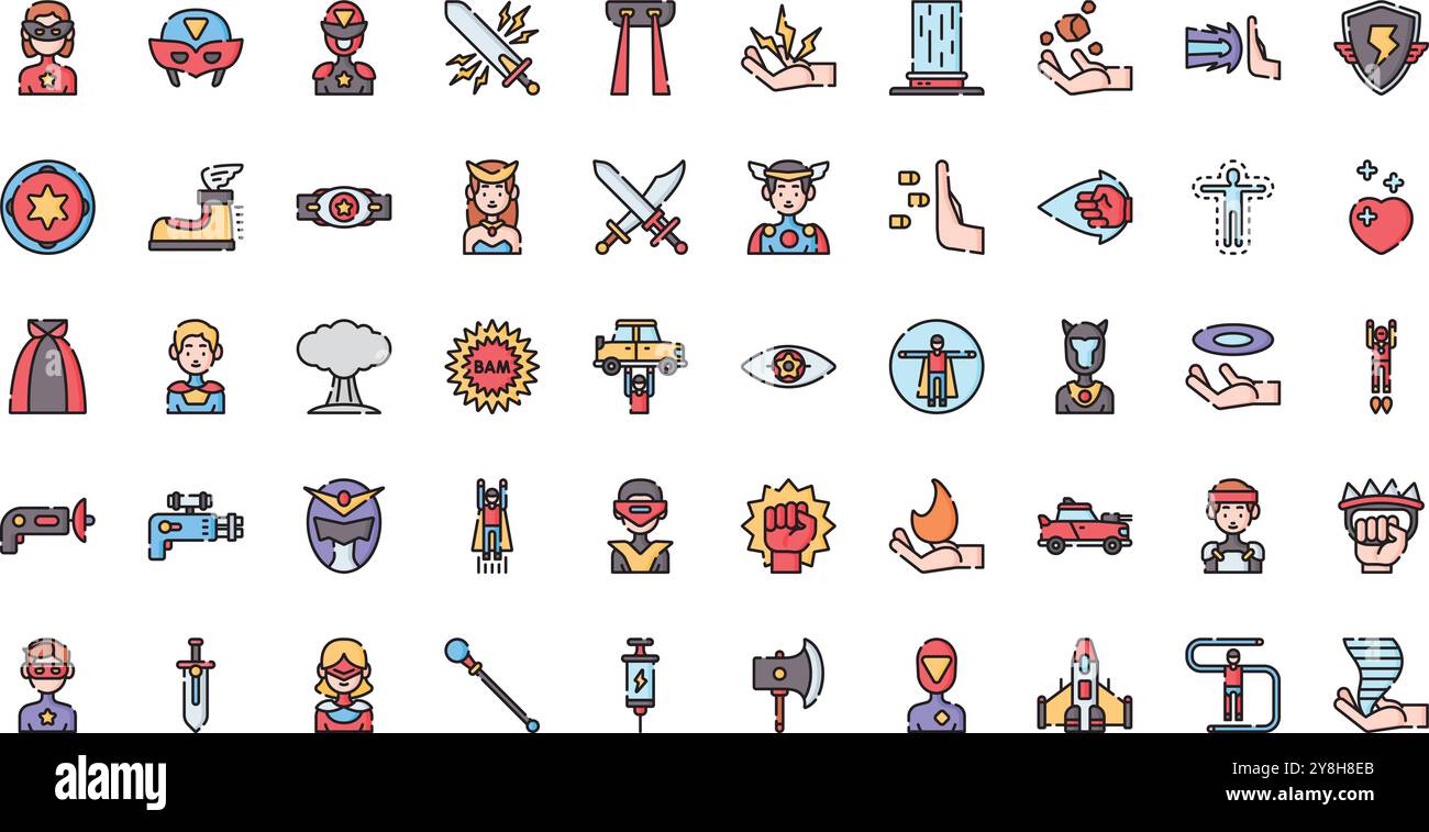 Superhero icons High-Quality Vector Icons Collection with Editable ...