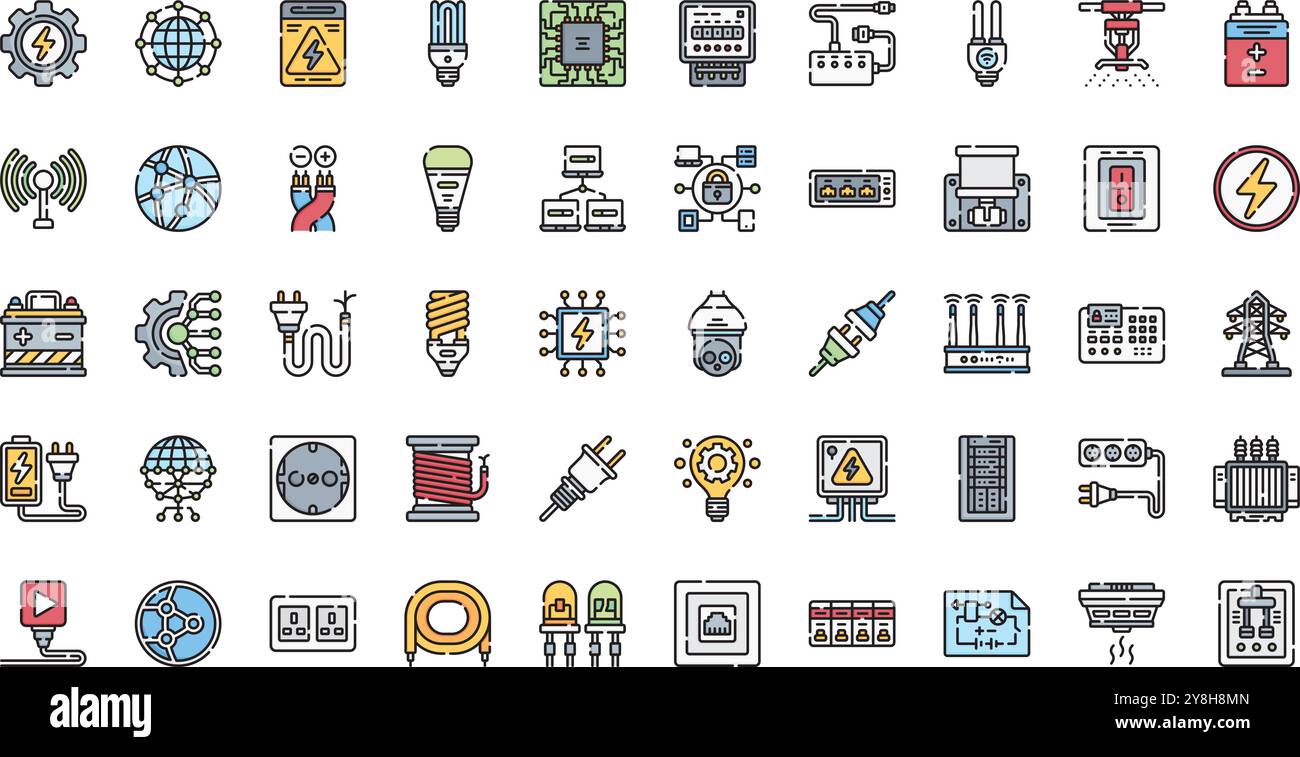 Technology connections icons High-Quality Vector Icons Collection with ...