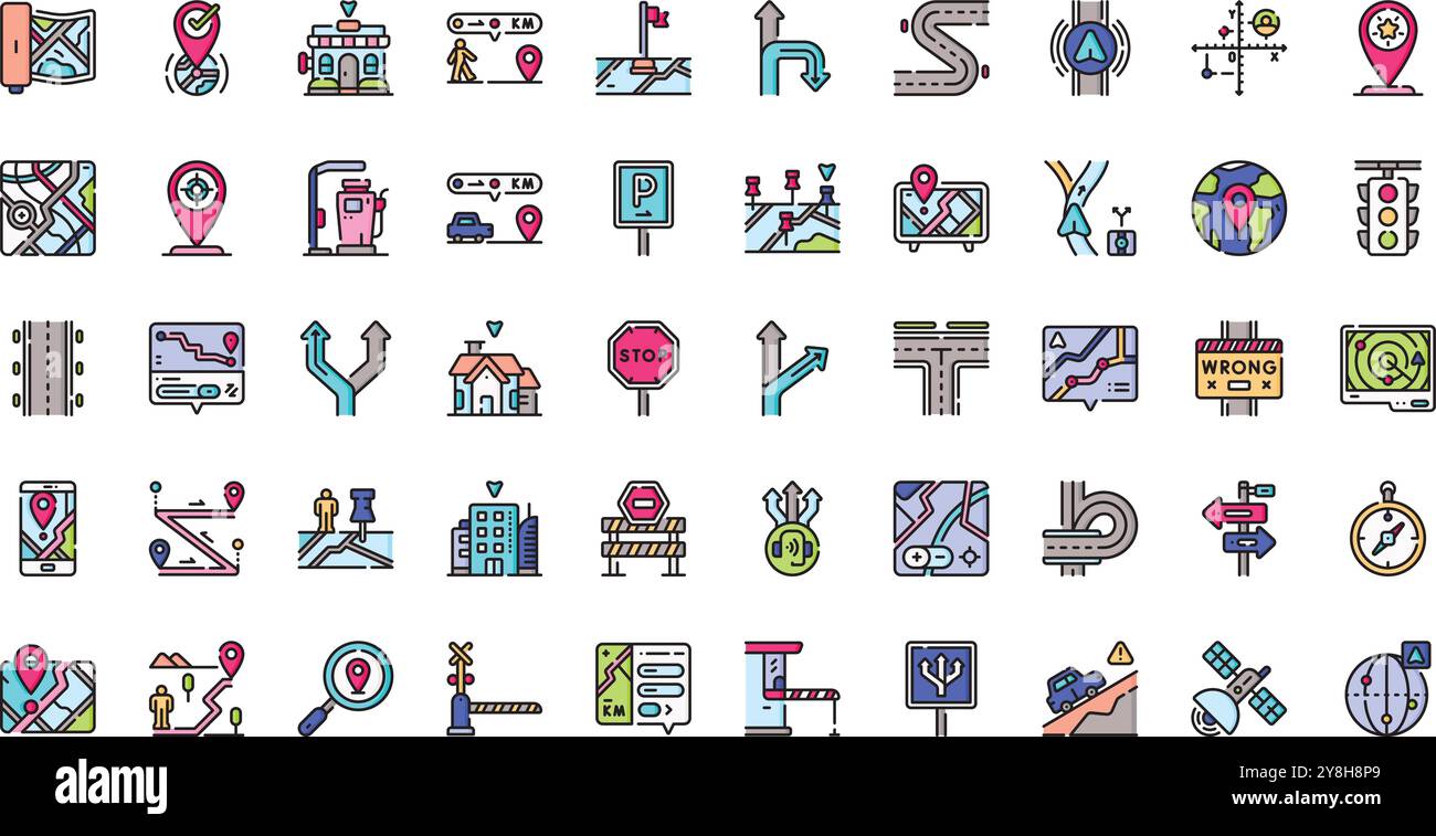 Navigation and maps icons High-Quality Vector Icons Collection with ...