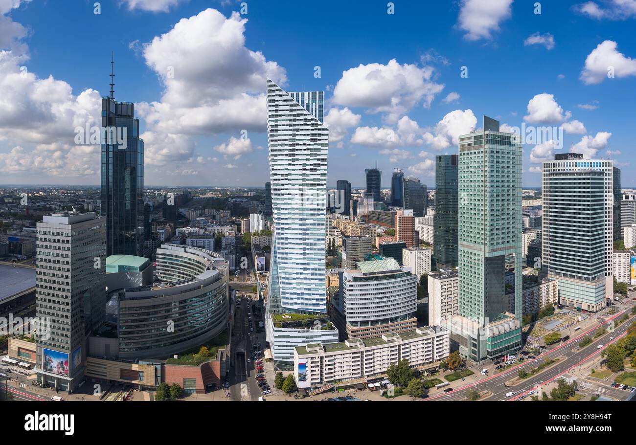 Panoramic view of modern skyscrapers towering over the vibrant ...
