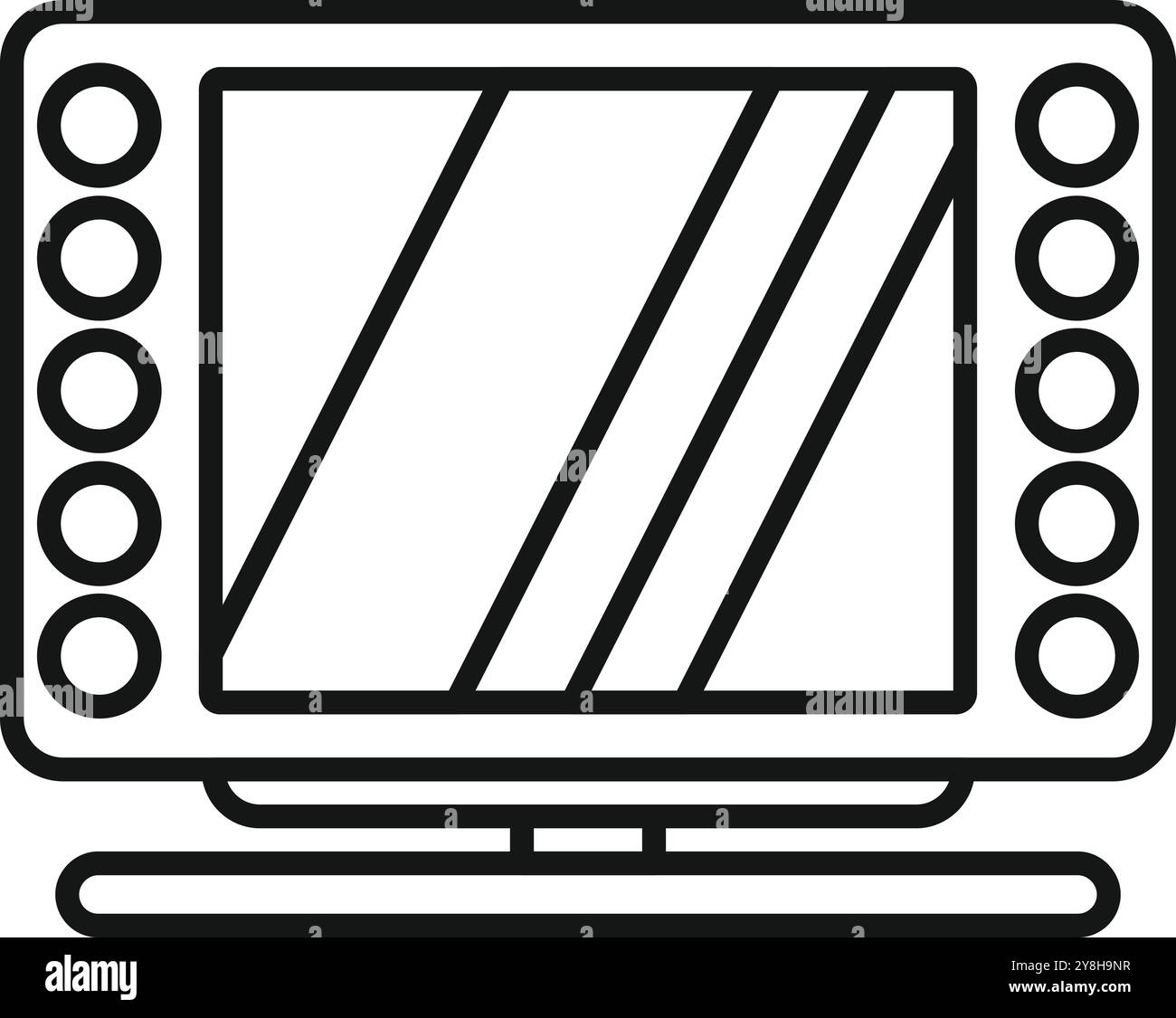 Outline of modern smart tv with multiple streaming service app buttons ...