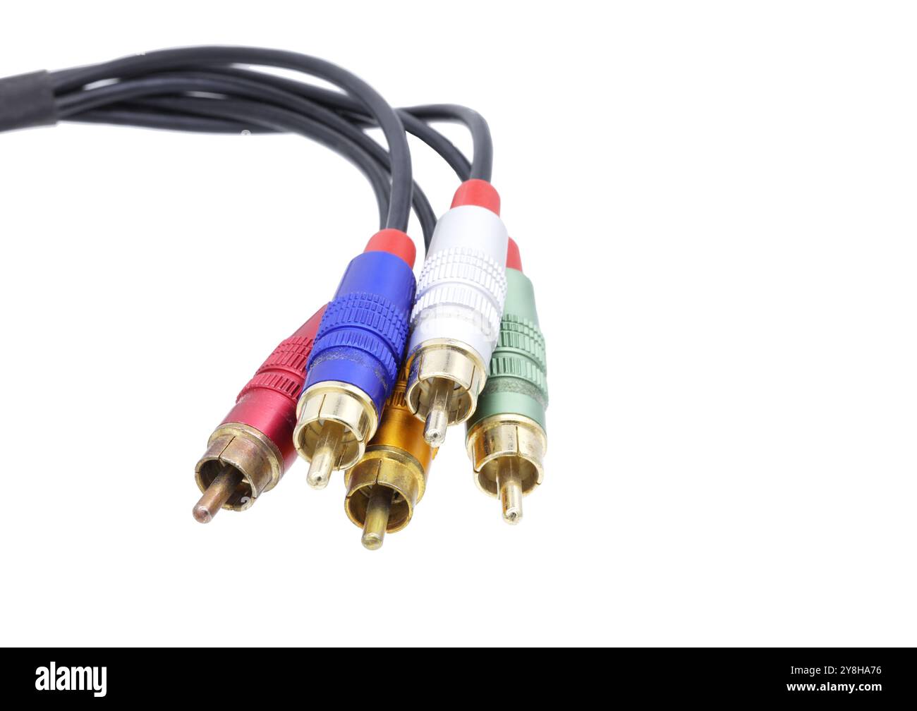 Multicolored AV cable connectors isolated on white background Stock ...