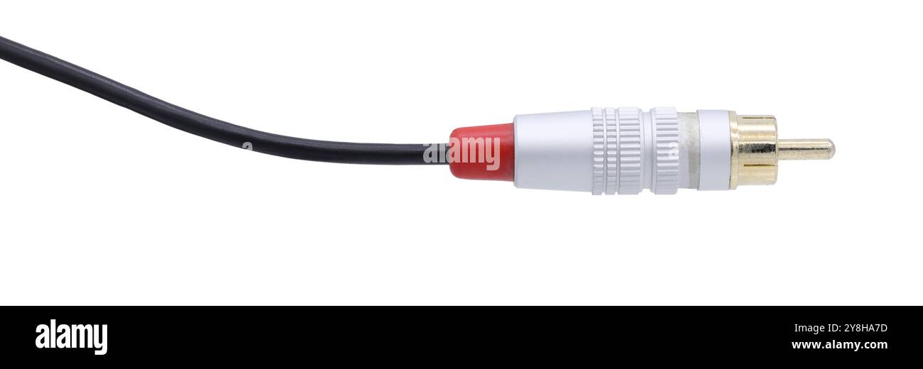 Silver colored AV cable connector isolated on white background Stock ...