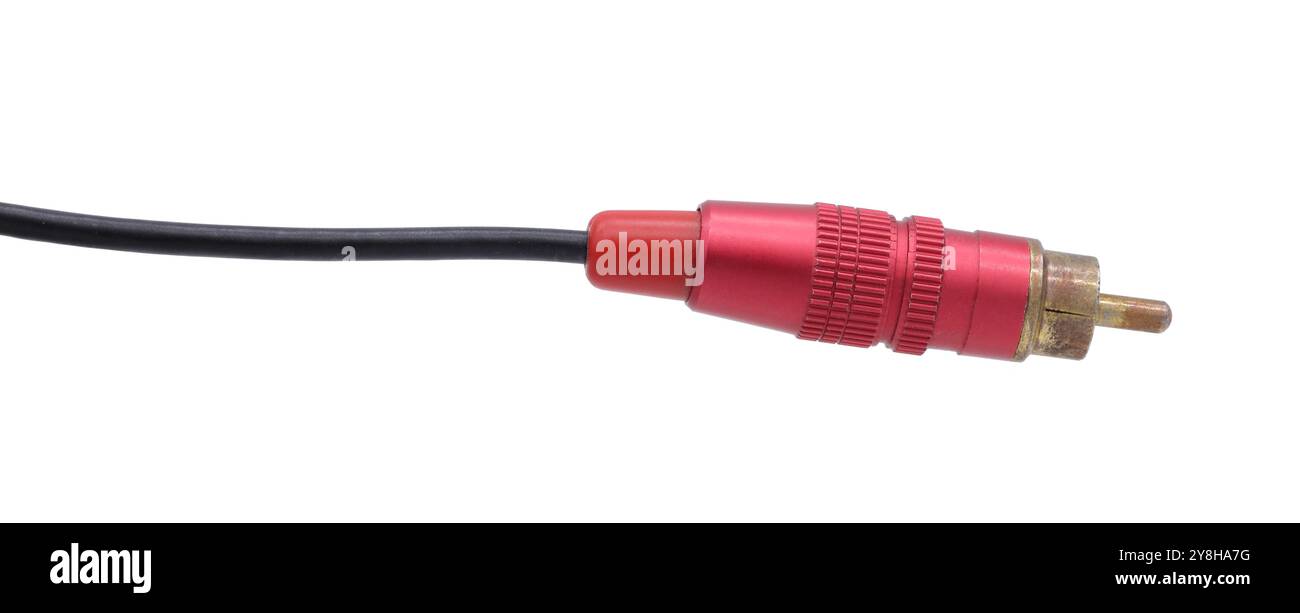 Red colored AV cable connector isolated on white background Stock Photo ...