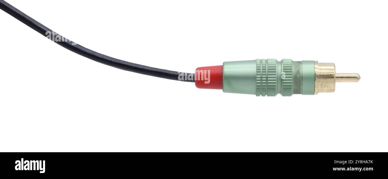 Green colored AV cable connector isolated on white background Stock ...