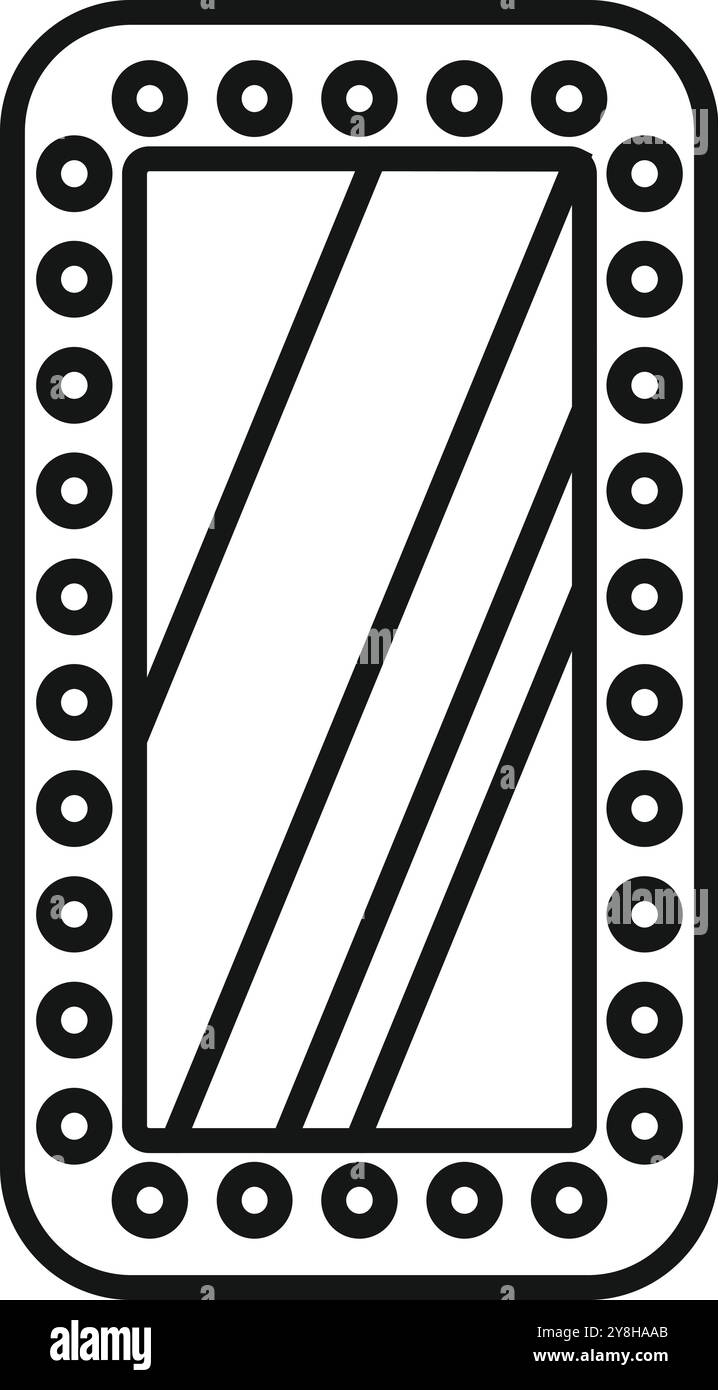 Simple line icon illustration of a mirror reflecting light, perfect for ...