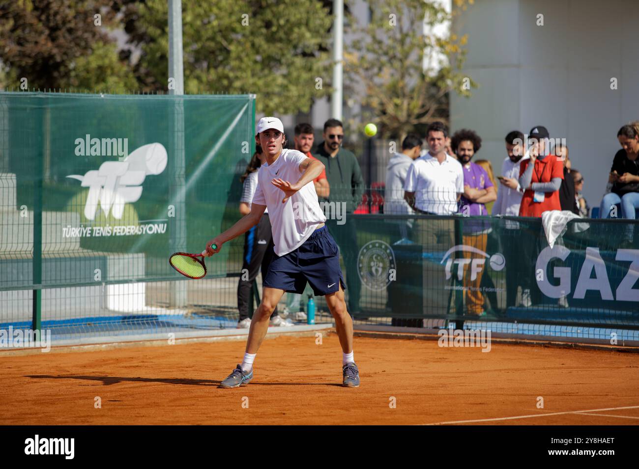 Romanian tennis player Nicholas David Ionel competes against French ...