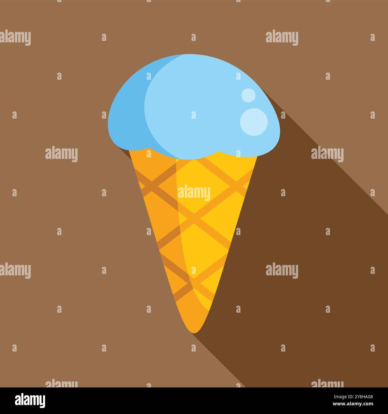 Minimalist vector illustration featuring a blue ice cream scoop melting ...