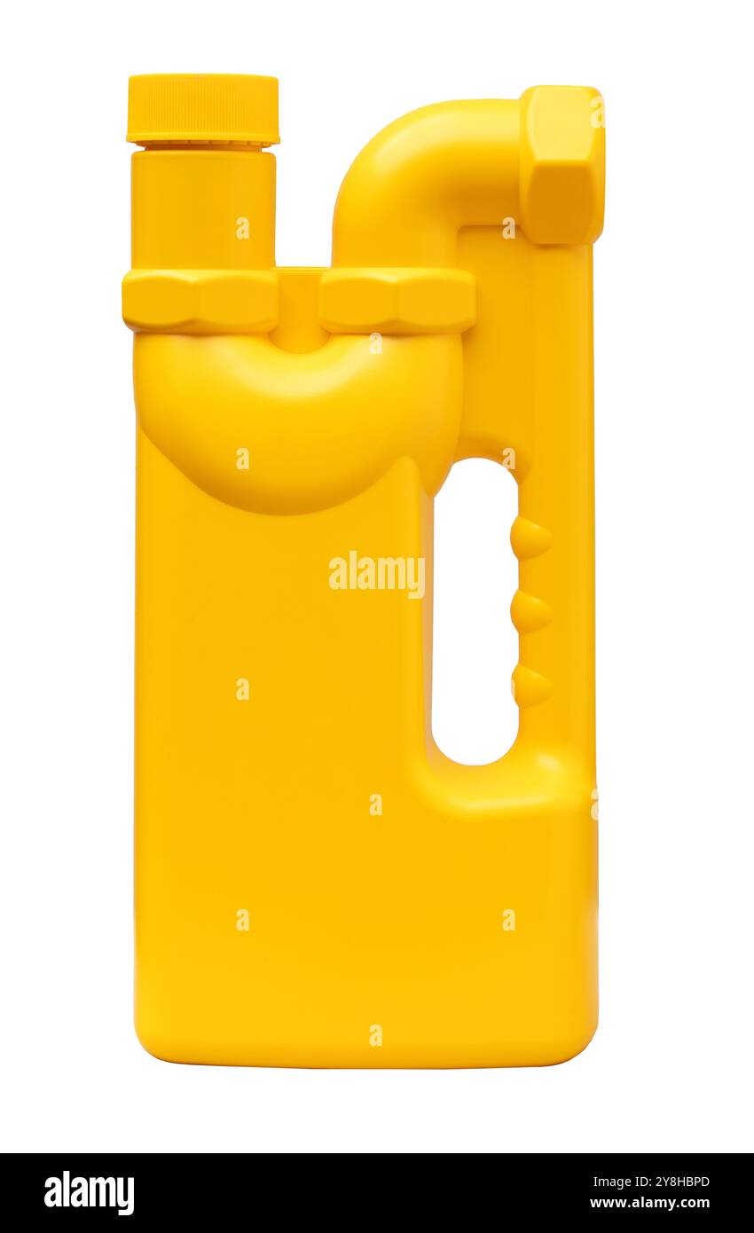 Yellow plastic bottle isolated on white background Stock Photo - Alamy