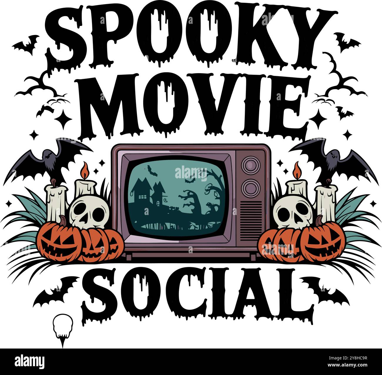 Spooky Movie Social Club Stock Vector Image & Art - Alamy