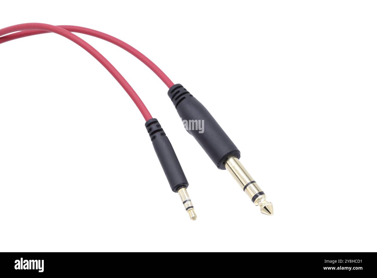 Headphone jack with red wire isolated on white background Stock Photo ...