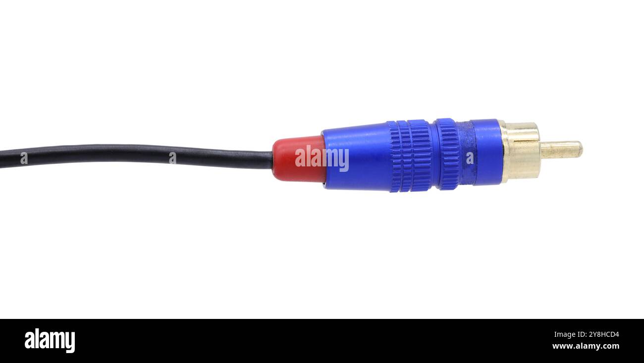 AV cable connector isolated on white background Stock Photo - Alamy