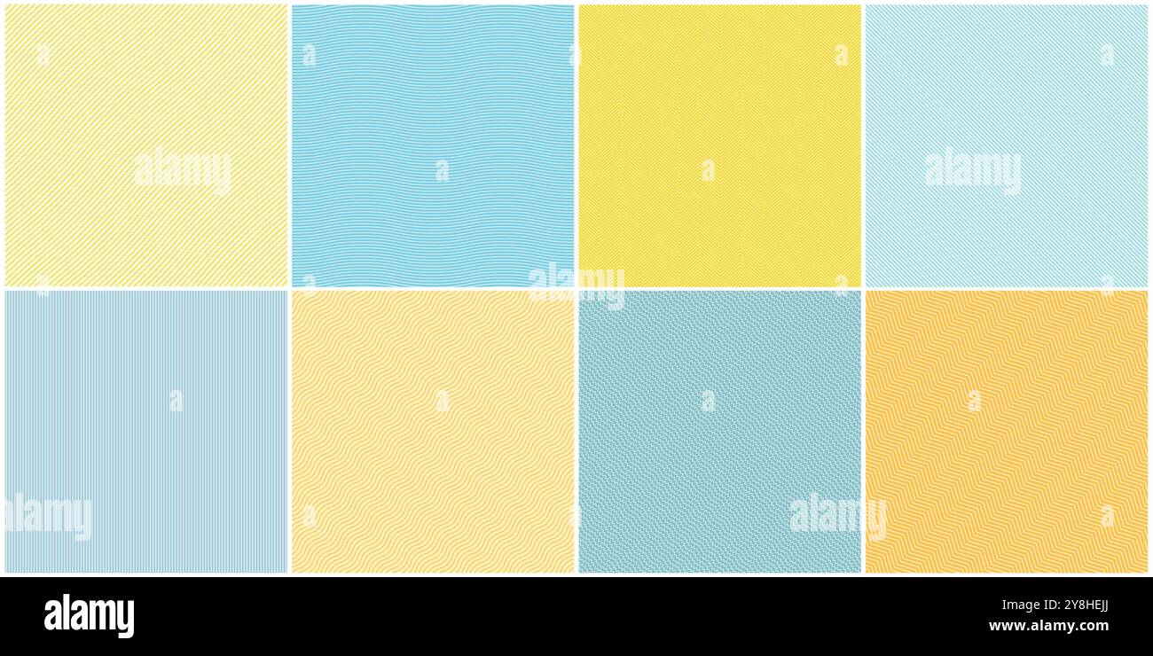 Collection of color seamless geometric patterns. Endless striped ...